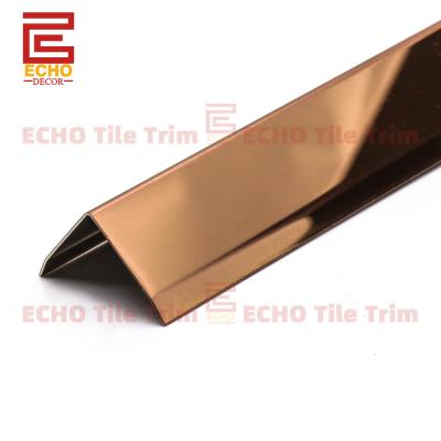 China Length 2-3m/Customized External Stainless Steel Tile Trim Ss Corner Molding with Low Maintenance Advantage Rose Gold for sale
