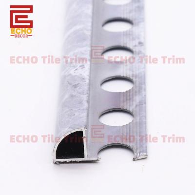 China Aluminum Rounded Edge Tile Trim Stone Effect 8-12mm for sale