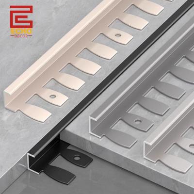 China 12.5mm Bendable Edge Tile Trim with End Caps for Curved Surfaces for sale