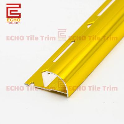 China Gold Aluminum Tile Trim Profile Bullnose Tile Edging Trim For Tiles for sale