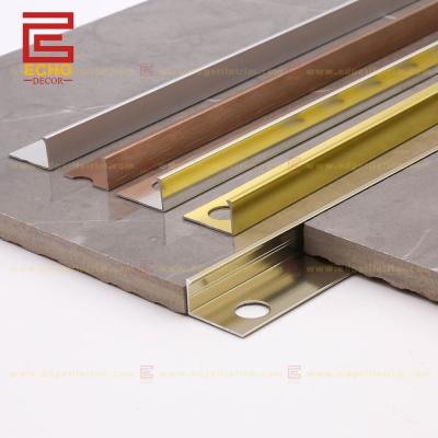 China Matte Bronze L Angle Tile Edging Straight Edge Aluminum Tile Trim for sale