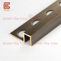 China Durable Square Solid Brass Profile Brushed Gold Tile Corner Trim for sale
