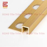 China Durable Square Solid Brass Profile Brushed Gold Tile Corner Trim for sale