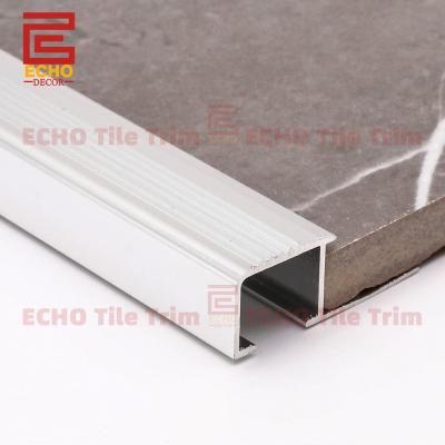 China Anodised Aluminium Stair Nosing Edge Trim Laminate Or Wood Floors for sale