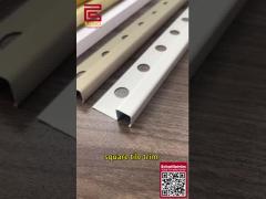 10mm Square Aluminum Tile Trim Profile Outside Corner Metal Tile Edging Strip