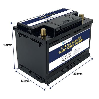 Chine Bely Energy 12V 100AH LiFePo4 batterie pour bateaux de mer 3 ans de garantie à vendre
