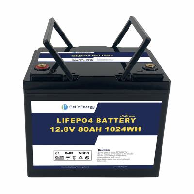 China Inbuit BMS 12V 80AH Lifepo4 Batterie für medizinische Unterhaltungselektronik Solarenergiesystem zu verkaufen