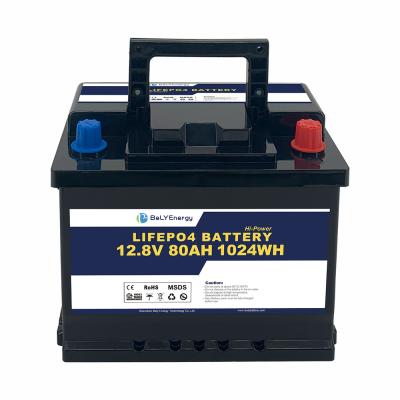 China Bely Energy 5000 Zyklen 12v 80ah Lifepo4 Batterie für Haushaltsgeräte U-Boote zu verkaufen