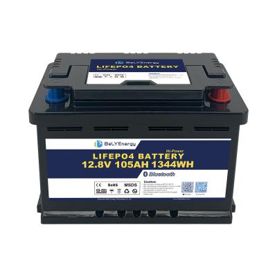 Batería de litio de caja H6 DIN con BT 12V 105AH para almacenamiento de energía de caravana de RV