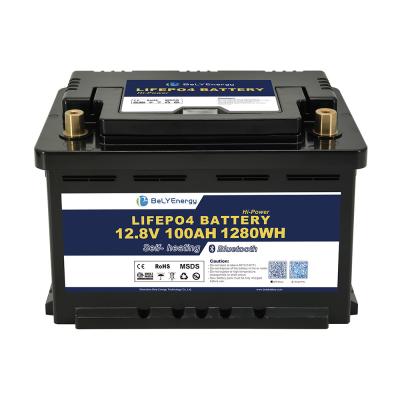 China Smart BMS 12V LiFePo4 Battery with 100AH Capacity for Versatile Applications and Easy Replacement Underseat Installation for sale