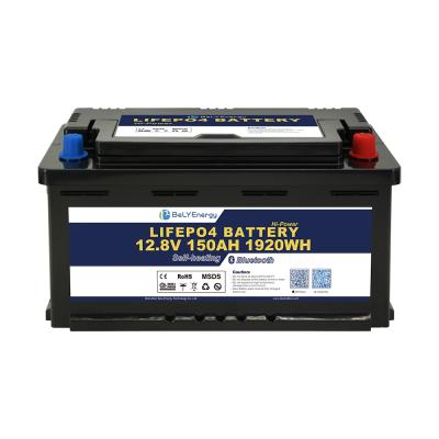 China Bluetooth Lithium Battery 12V150AH Long Cycle With 1920WH Energy Peak Discharge Current Of 120A And ABS Case Material for sale