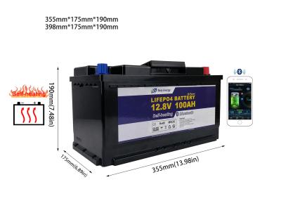 China 1280Wh Bluetooth Lithium Battery 100ah 12v Lifepo4 Deep Cycle Battery For Motorhome for sale