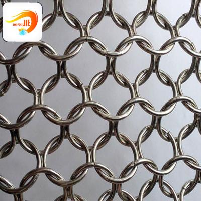 China Stainless steel 304 ring mesh chain mail curtain With free sample service for sale