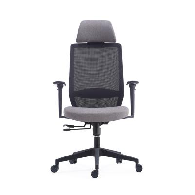 China Fabric Seat  Mesh Swivel Office Chair With Height Adjustable Headrest for sale