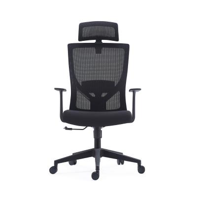 China Modern MID Back Ergonomic Mesh Back Fabric Seat Swivel Office Chair With Height Adjustable Headrest for sale