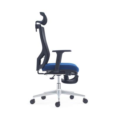 China Modern MID Back Ergonomic Mesh Back Fabric Seat Swivel Office Chair With Up & Down Adjustable Lumbar Support for sale