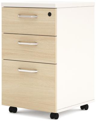 China Wooden Melamine Office Furniture Small Mobile Storage Cabinet With 3 Sliding Drawers for sale