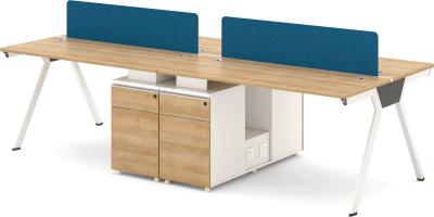 China Melamine Board Partition Table Office Kadeem Wood With Metal Legs for sale