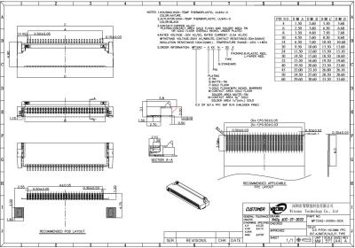 China 0.5mm Pitch FPC Conectores Flip Lock FPC ZIF Conector Ángulo derecho en venta