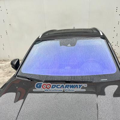 Cina Blue Sky Color Car Window Film VLT 83% CR-80 BL Chameleon Film Visione chiara 1.52m in vendita