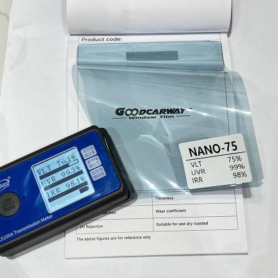 China Anti Scratch Nano 75 Solar Window Film 2mil Nano Ceramic 100% UV Rejection High Heat Insulation for sale