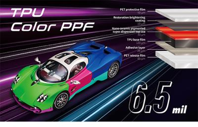 China 6.5mil TPU Color PPF Vinyl Wrap 1.52x15m UV Resistant Car Protection for sale