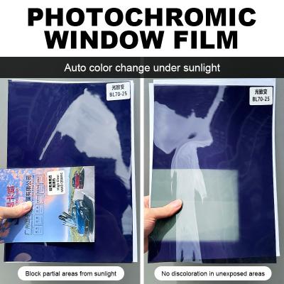 China UV Activated Photochromic Car Film 2mil VLT 70% to 25% 95%IRR Auto Darkening Wholesale for sale