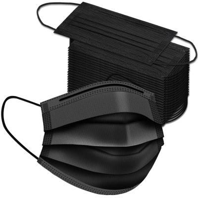 Cina Ospedale di Earloop del nero del grado medico protettivo eliminabile della maschera chirurgica di 3 pieghe in vendita