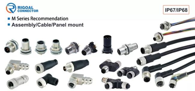 M12 to D-Sub waterproof connector close-up view