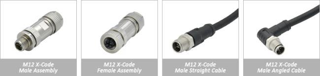 M12 x code 8P to RJ45 adapter and related products