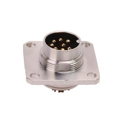 China Square M16 Circular Connector Metal Screw Locking Waterproof Socket Plug for sale