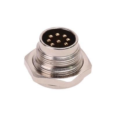 China Front Rear M16 Circular Connector 2 - 8 Pin Panel Mount Electrical Waterproof Connector for sale