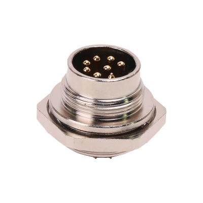 China Rear Front M16 Waterproof Connector Wall Panel Mount 2 - 12 Pin Male Female Connector for sale