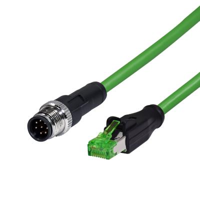 China IP68 M12 To Rj45 Connector Assembly / Panel Mount / Molded Waterproof Cable Connector for sale