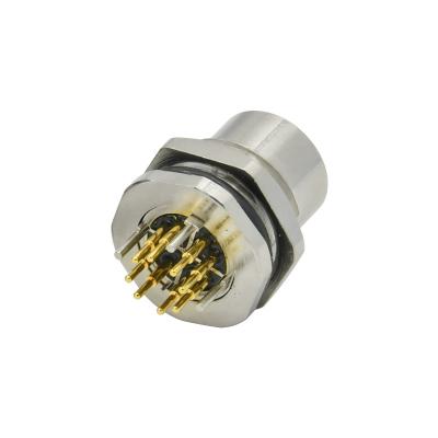 China Front PCB M12 Female Panel Mount Connector Waterproof Connector For Sensor for sale