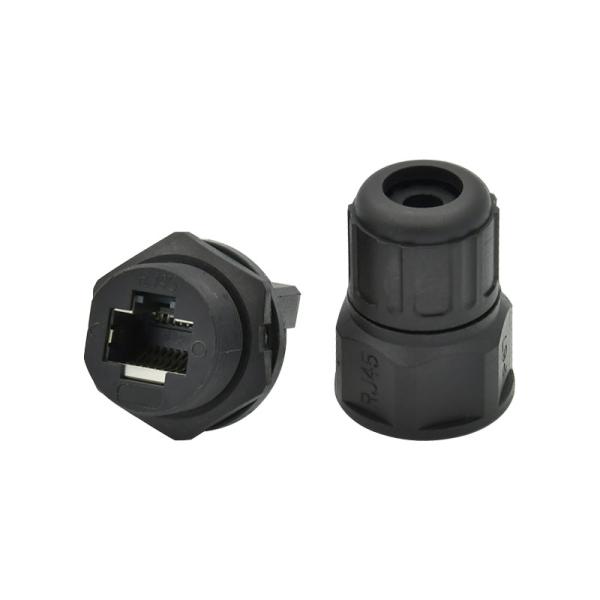 쿠스킨 PA66 방수 Rj45 패널 마운트 잭 8P8C 방수 Rj45 연결기