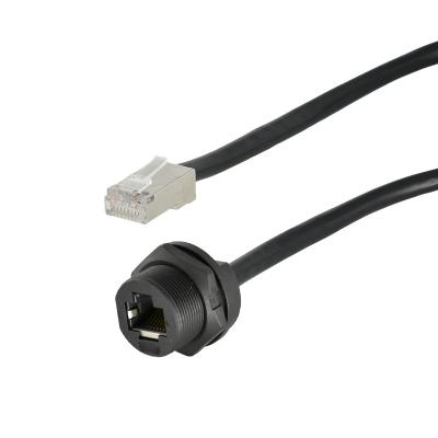 China Black 8P8C Waterproof IP67 Rj45 Ethernet Connector Waterproof Wire Connector for sale
