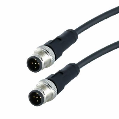 China 5 Poles A Coded M12 Sensor Connector UV Protection Cable Waterproof Wire Connector for sale
