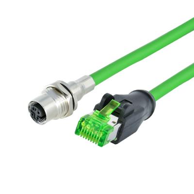 China Shielded Network Waterproof Ethernet Cable Connector M12 To Rj45 Connector for sale