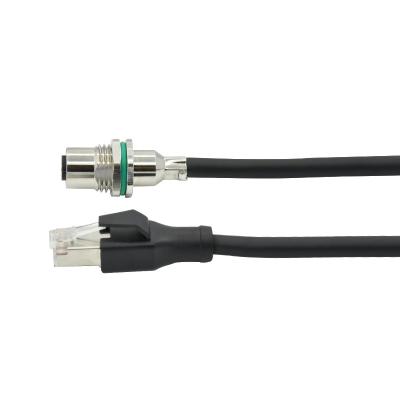 China Shielded Network Waterproof Ethernet Cable Connector M12 To Rj45 Connector for sale