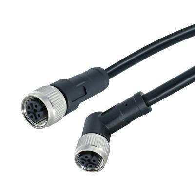 China Uv Protection M12 Wire Connectors Overmolded Cable A Coded 3 Pin Male Female Ip68 for sale