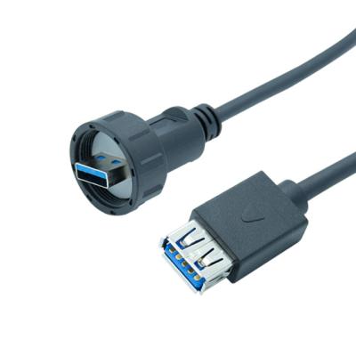 China USB 3.0 Panel Mount IP67 Waterproof USB Cable Connector For Advertising Light Box Cable for sale