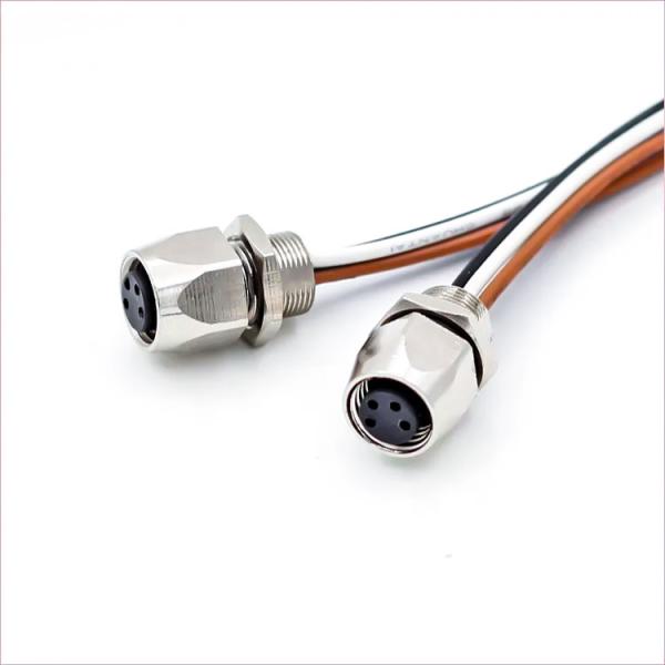 Brass Contacts and 4A Rated Current M8 Waterproof Connector for Industrial Automation