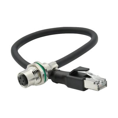 China M12 Ethernet Cable 4pin 8pin D X Code for Industrial Camera Machine Vision for sale