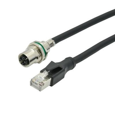China M12 Ethernet Cable 4pin 8pin D X Code for Industrial Camera Machine Vision for sale