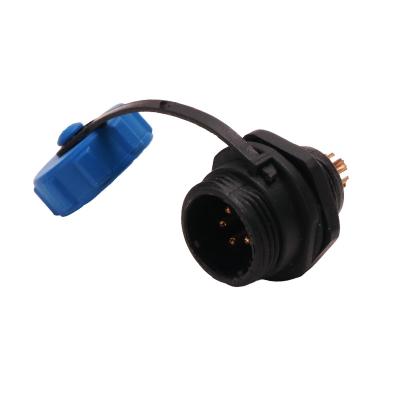 China 6pins 7pins 9pins 5 Pin Panel Mount Connector Plastic mit Kappe zu verkaufen