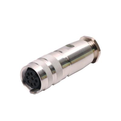 China IP67 M16 Circular Connector Shielded Female Straight 8pins 24Pins for sale