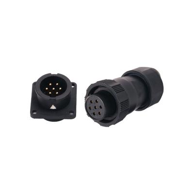 China Square Flange 7 Pin Waterproof Connector IP68 Panel Mount Connector for sale