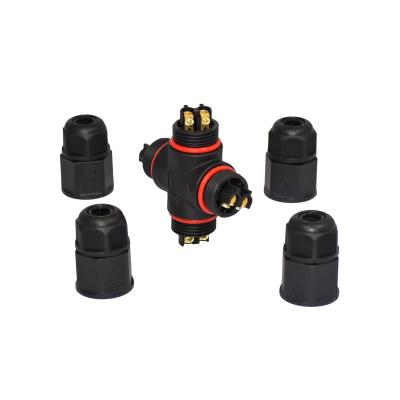 China L20 4 Wire Waterproof Connector 2pins Screw Assembly Connector For Outdoor Light for sale