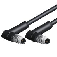 China M5 4-Pin Right Angle Cable Connector - 1A 60V IP67 Waterproof Automotive Shielded Connector for sale